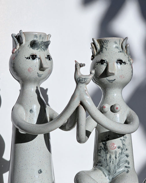 Bjorn Wiinblad, 1959 Centaur and Dryad Candleholder Sculpture, Signed ...