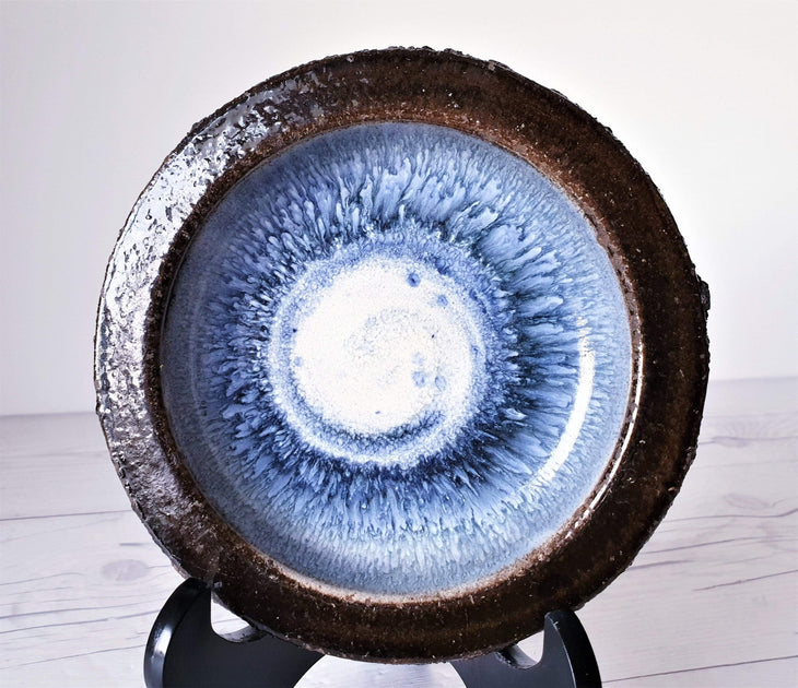 Glit Pottery, REAL Lava 'Fat Lava' in Rare 'Snow Blizzard' Blue Glaze ...