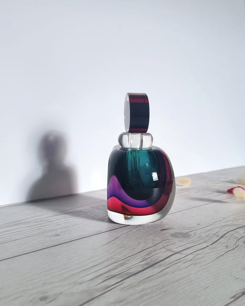 Luigi Onesto for VA, Murano Triple Sommerso Slice Form Perfume Bottle ...