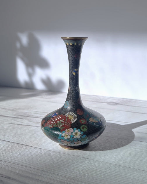 Takahara Komajiro Cloisonne Bud Vase, Kyoto-Jippo ware, Late Meiji Era ...